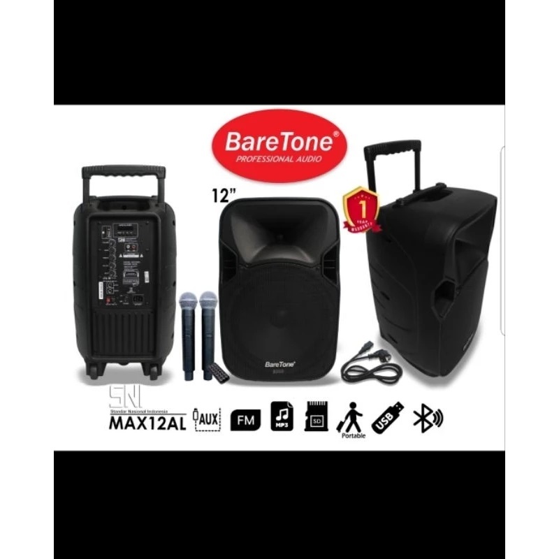 Jual SPEAKER BARETONE MAX12AL MAX 12AL 12 INCH PORTABLE BLUETOOTH ...