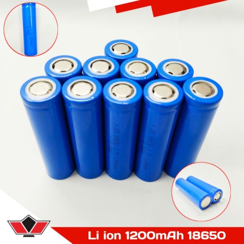 Jual Flat Top BATERAI 18650 1200mAh | 4.4WH | 3.7V BATTERY LI ION UNTUK ...