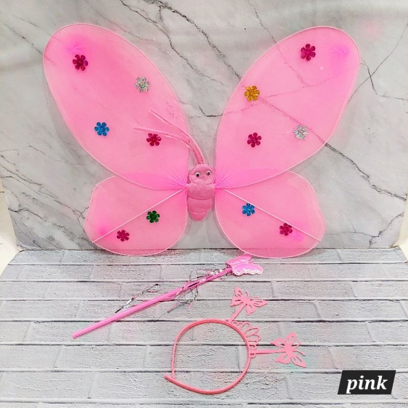 Jual Sayap Peri Kupu-Kupu Bando Tongkat Anak Perempuan Lomba / Sayap ...