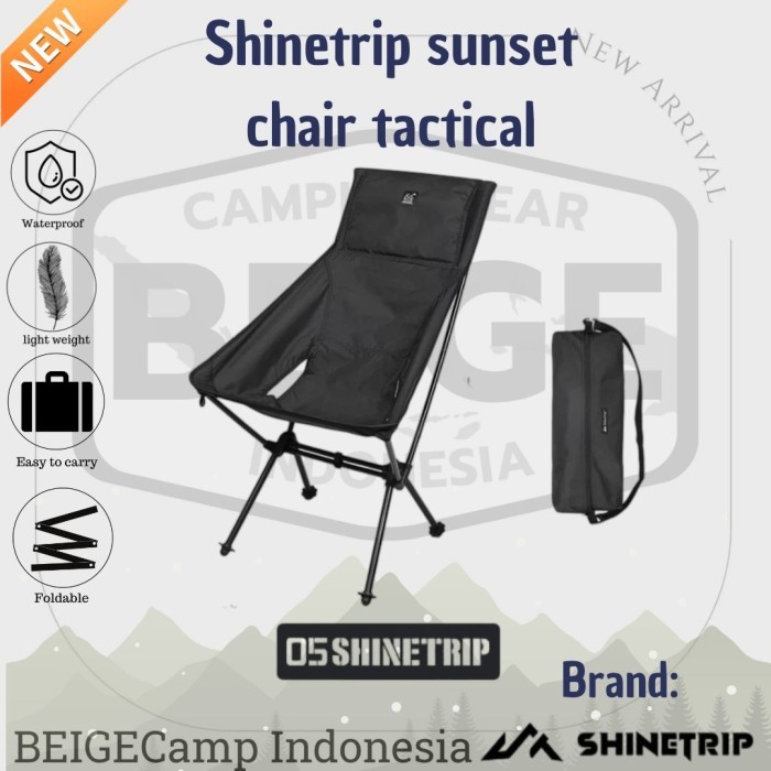 Jual Beige sunset chair tactical kursi lipat camping outdoor shinetrip ...