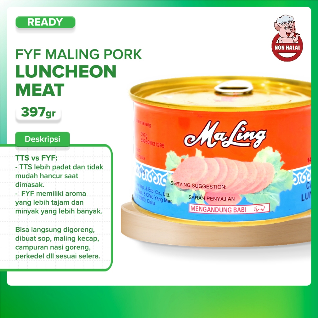 Jual Maling Pork Luncheon Meat Kaleng 397gr FYF (daging ham babi kaleng ...