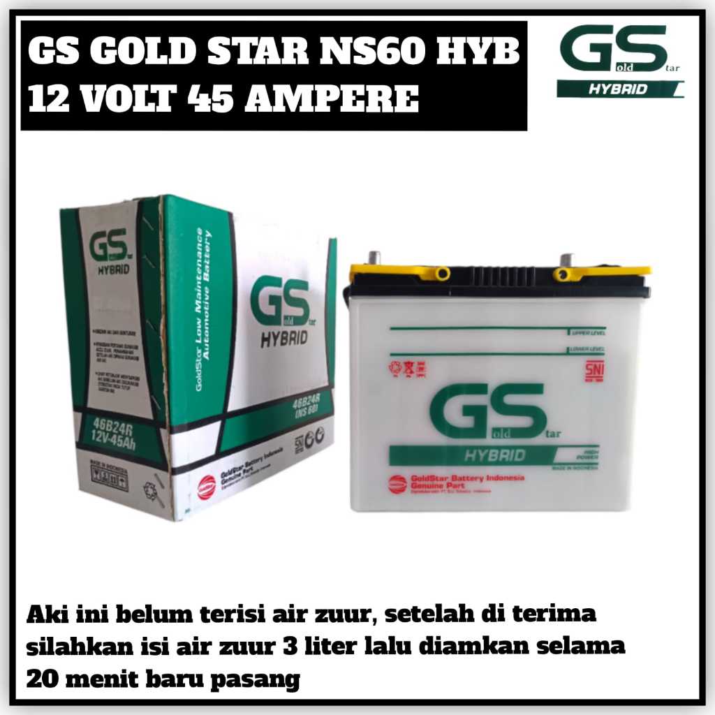 Jual Aki Mobil Avanza/Terios/Rush/Taruna/Xenia/Katana/Escudo/APV GS Gold Star Ns60 Hybrid 45 ...