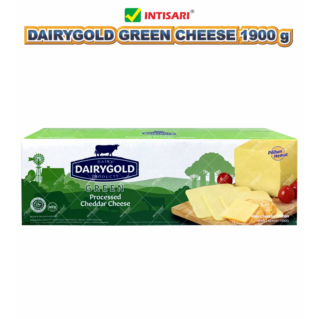 Jual DAIRYGOLD GREEN CHEDDAR CHEESE 1900 G | Shopee Indonesia