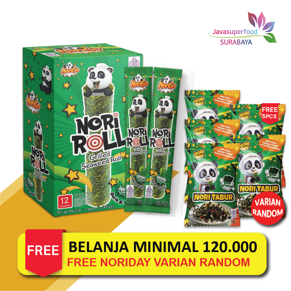 Jual Norigo / Snack Nori Roll Grilled Seaweed Roll 4 Pcs / Snack Rumput ...