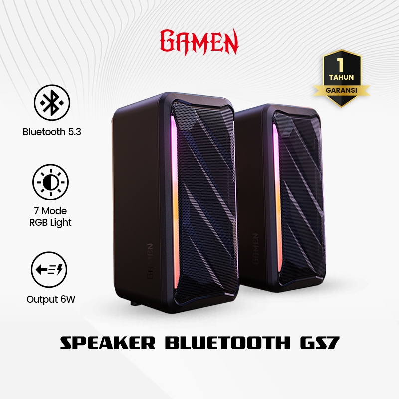 Jual GAMEN Speaker Bluetooth Super Bass PC Gaming Surround Sound GS7 7 RGB Mode Bluetooth 5.3 ...