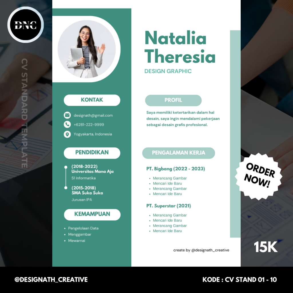 Jual CURRICULUM VITAE STANDARD (CV STAND 01 - 10) / CV STANDAR CANVA ...