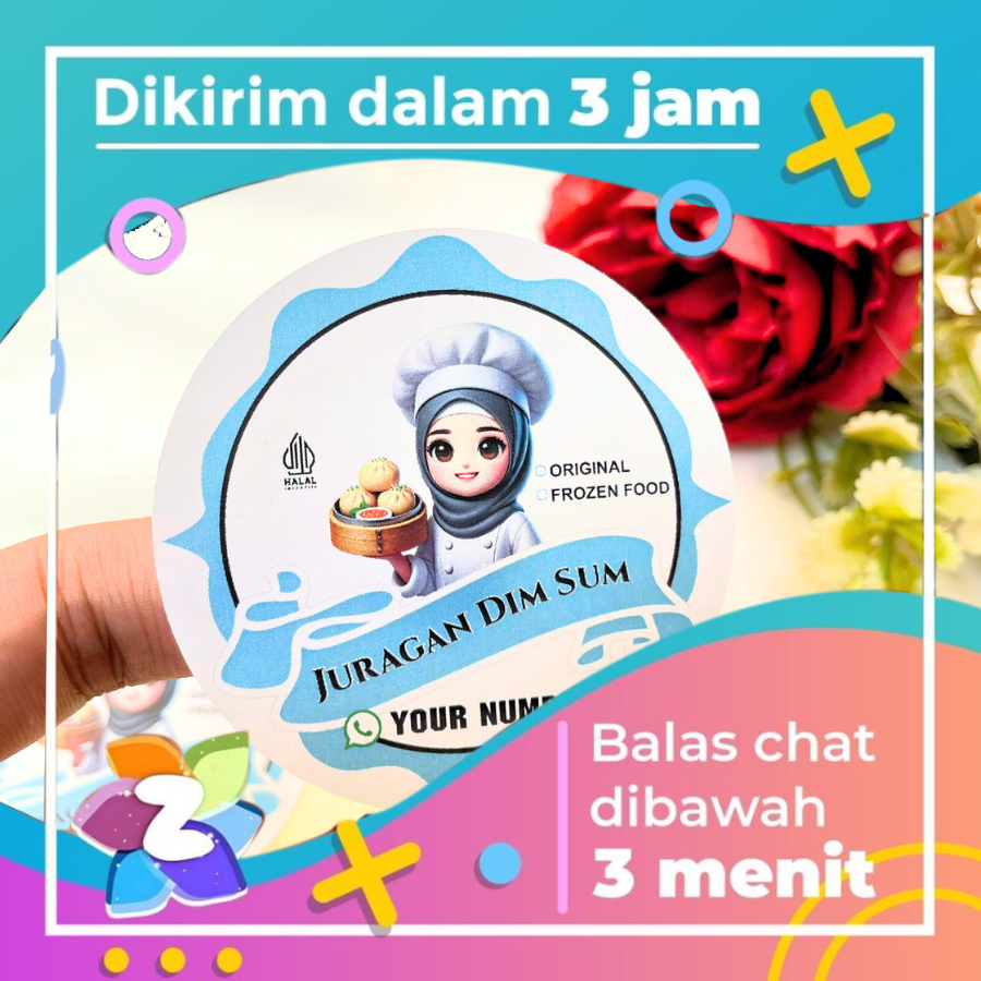 Jual 9-15 Zennida Print Sticker Edisi Dimsum Label Stiker Makanan Dim ...