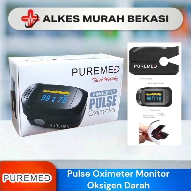 Jual PUREMED Pulse Oximeter Monitor Saturasi Oksigen Dalam Darah (SpO2 ...