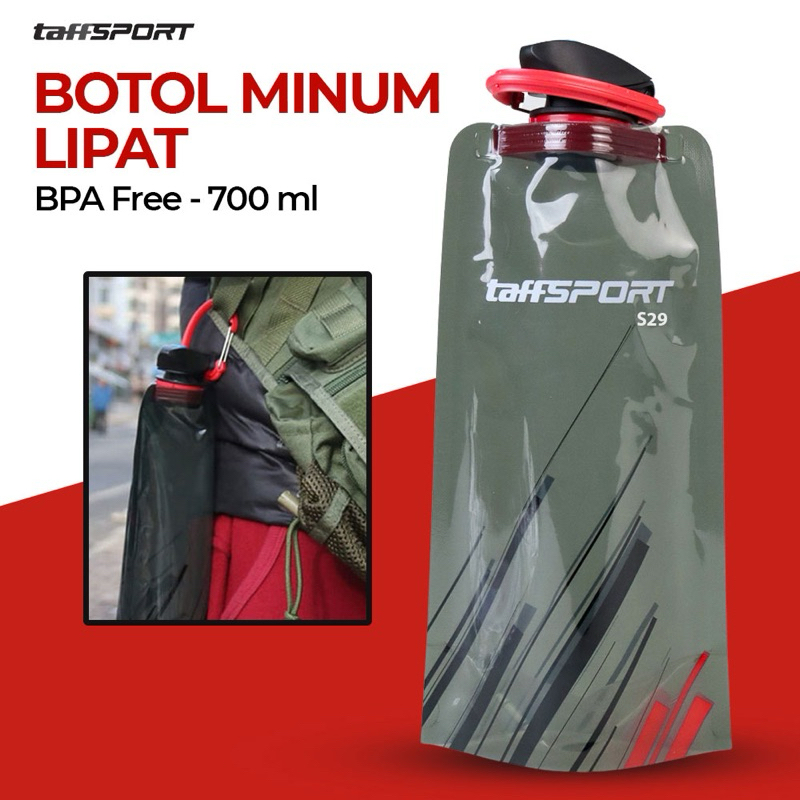 Jual botol lipat travel taffsport hitam 700ml - botol travel lipat eco ...