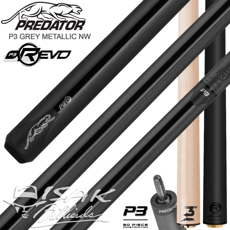 Jual Predator P3 Metallic Grey NW - Billiard Pool Cue Carbon Shaft ...