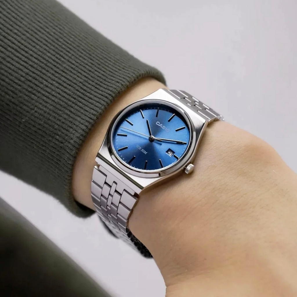 Jual FREE BOX CASIO MTP-B145D-2A2V Wanita Pria Fashion Tahan Air ...