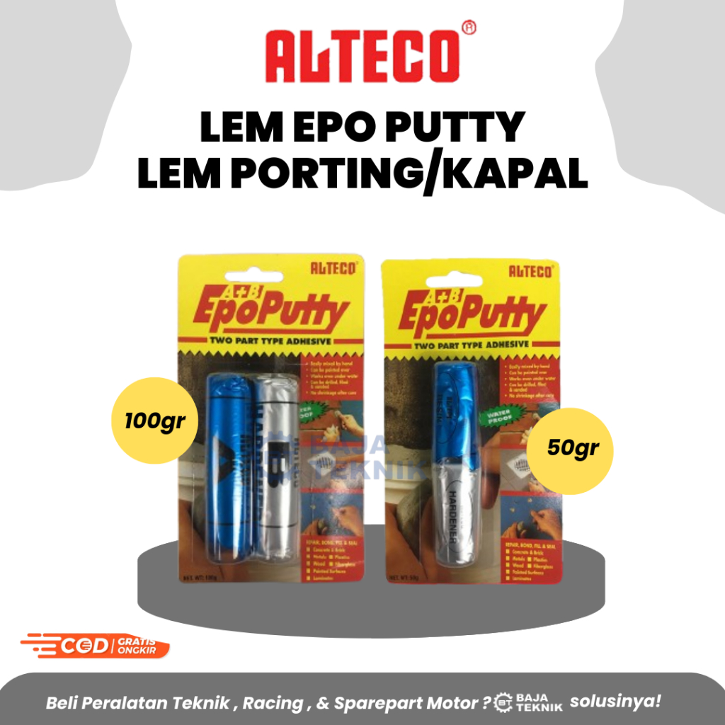 Jual ALTECO LEM EPOPUTTY 100GR 50GR | LEM PORTING | LEM KAPAL | Shopee ...