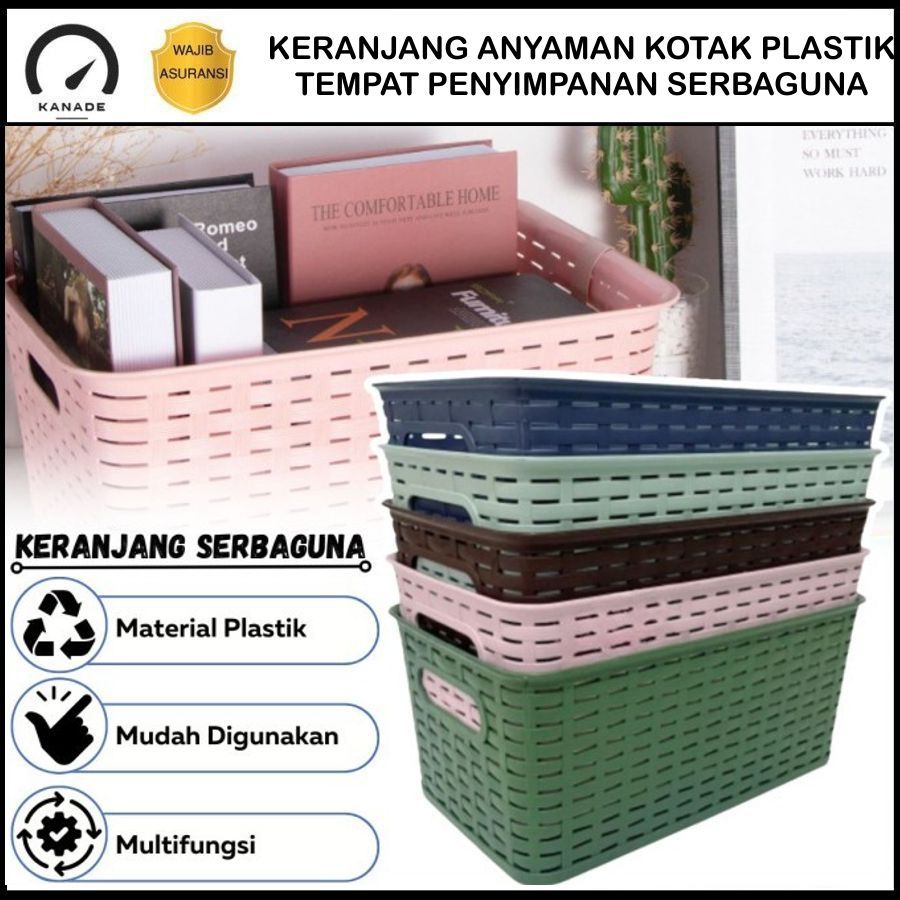 Jual Keranjang Anyam Plastik Serbaguna / Storage Box /Kotak Penyimpanan ...