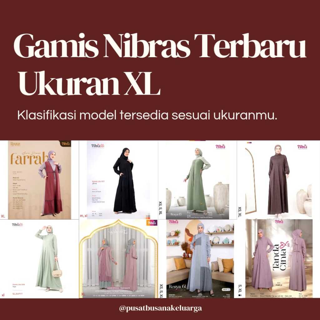Jual GAMIS NIBRAS UKURAN XL GAMIS TRENDY GAMIS PREMIUM GAMIS TERBARU NB ...