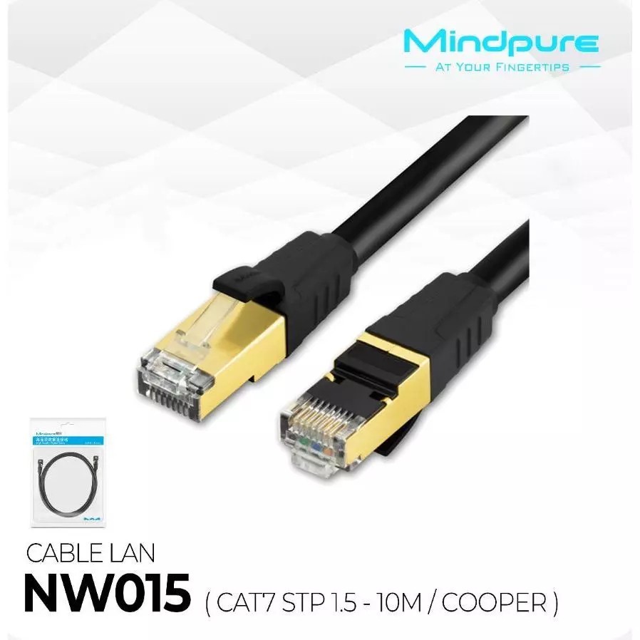 Jual Kabel Lan STP Cat7 Mindpure NW015 1.5M | 3M | 5M | 10M | Shopee ...
