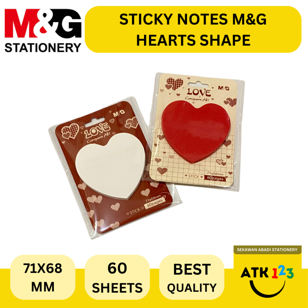 Jual Sticky Notes Index Penanda M&G Heart Shape 60 Sheets | Shopee ...