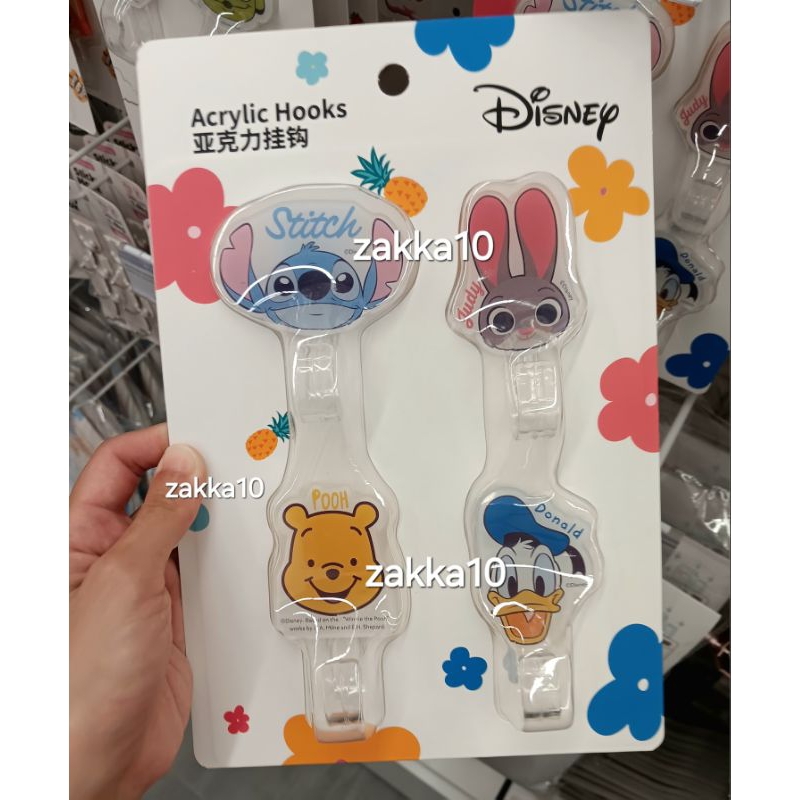 Jual Ohsome Disney Acrylic Hooks 4pcs ( Stitch Pooh Donald Judy ...