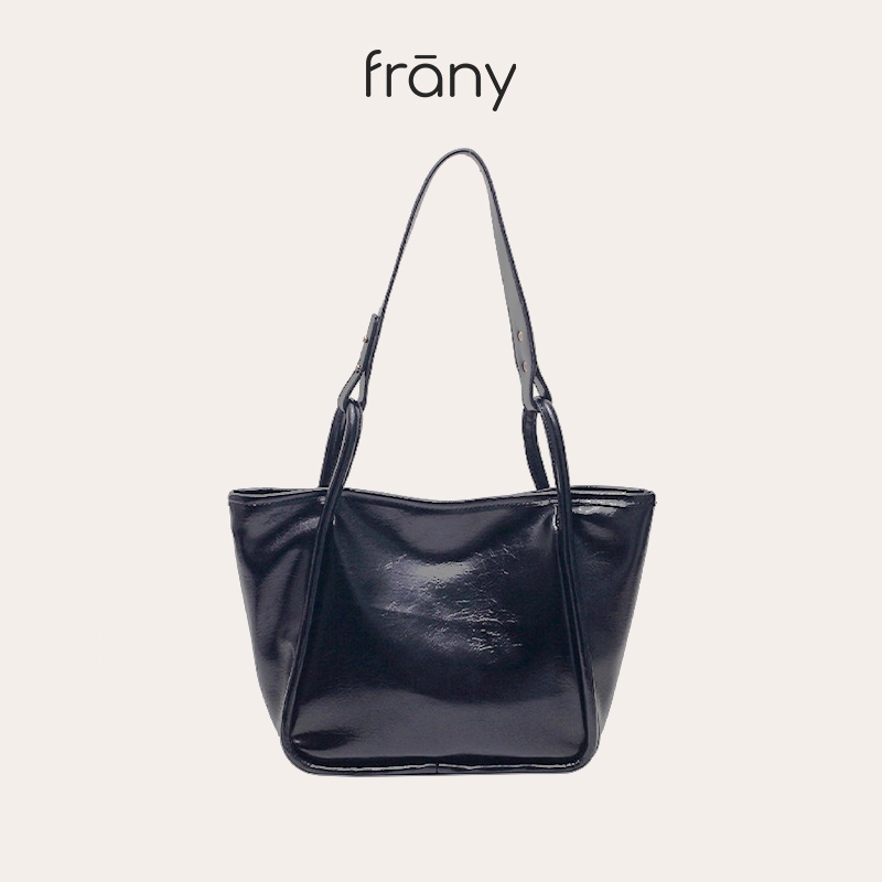 Jual Frany Tote Bag Wanita Tas Jinjing Warna Mengkilap Bahan Kulit PU ...