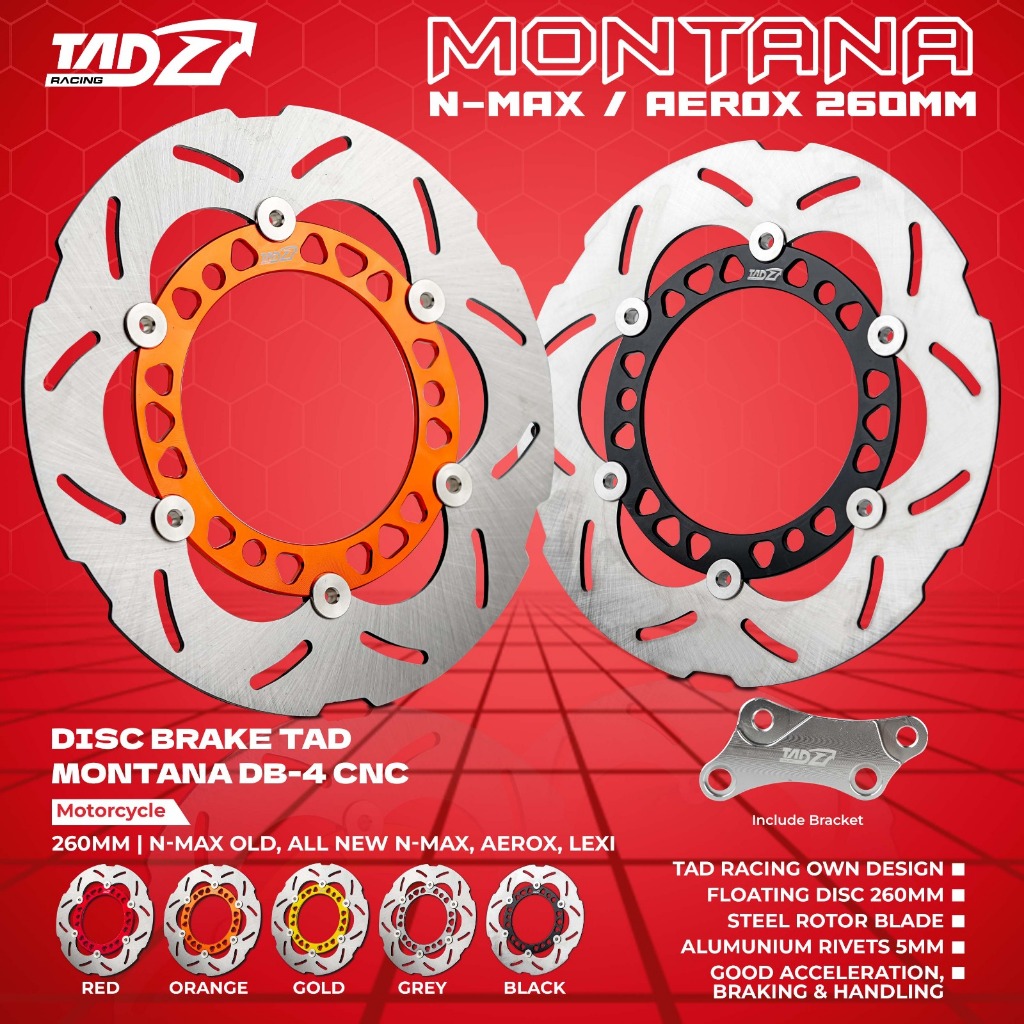 Jual DISC BRAKE TAD MONTANA DB-4 CNC 260MM NMAX OLD /ALL NEW NMAX/AEROX ...