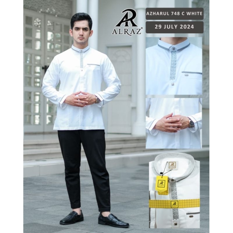 Jual Al Raz AZHARUL748A2 Putih Lengan Panjang Non Manset | Shopee Indonesia