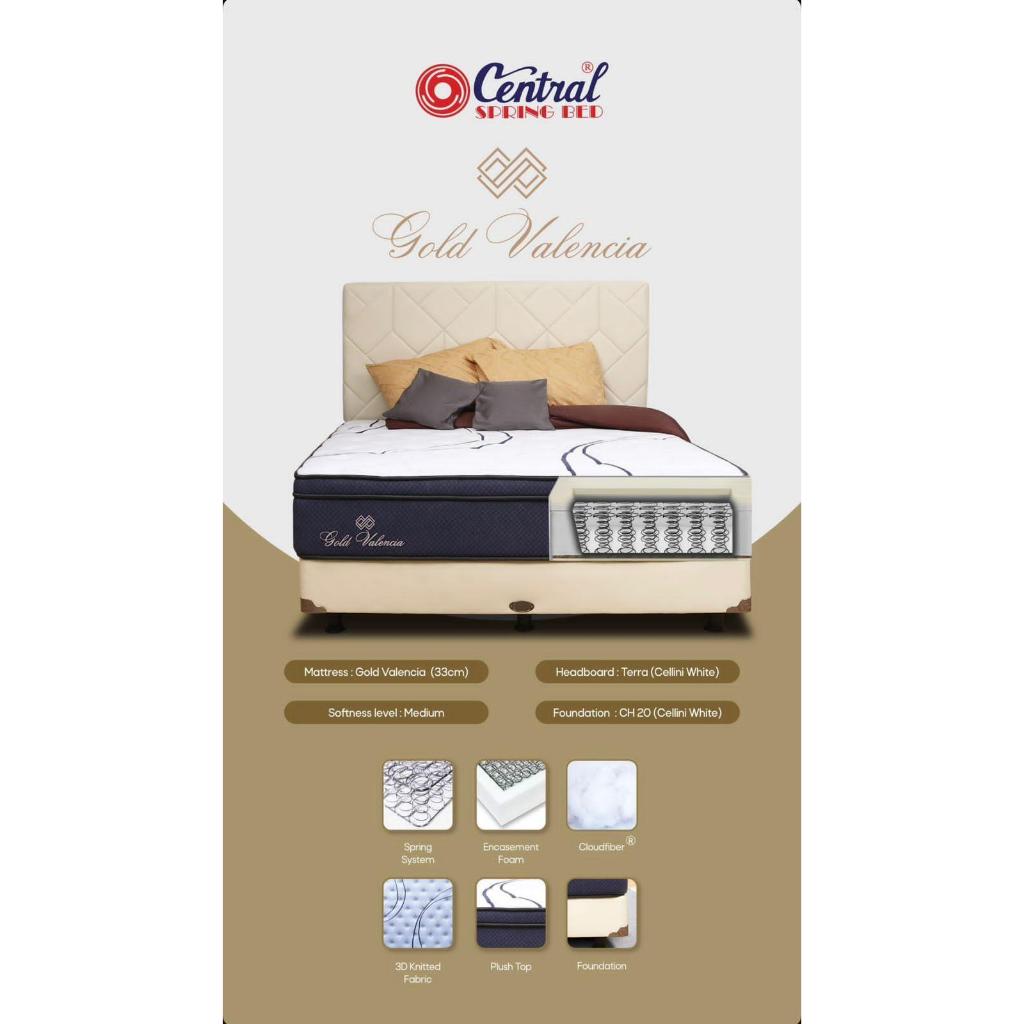 Jual Central Spring Bed Gold Valencia (33cm) | Shopee Indonesia