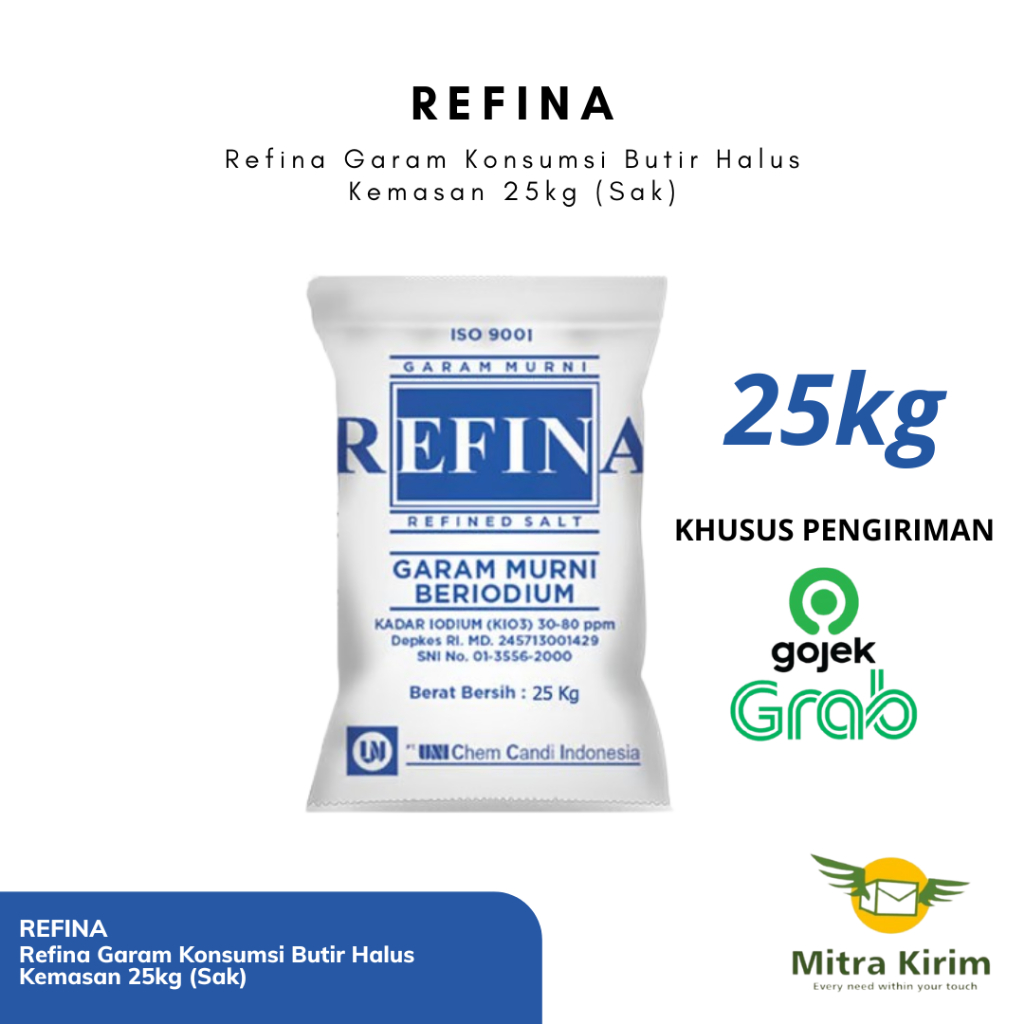 Jual Refina Garam Konsumsi Butir Halus Kemasan 25kg - KHUSUS INSTANT | Shopee Indonesia
