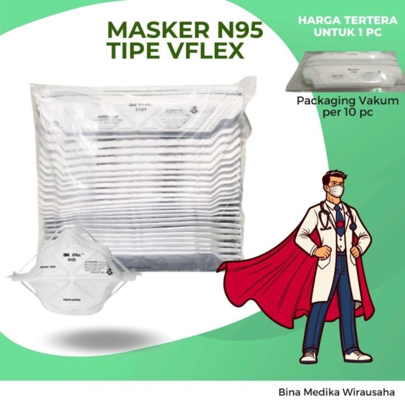 Jual Masker N95 3M VFlex 9105 Original | Shopee Indonesia