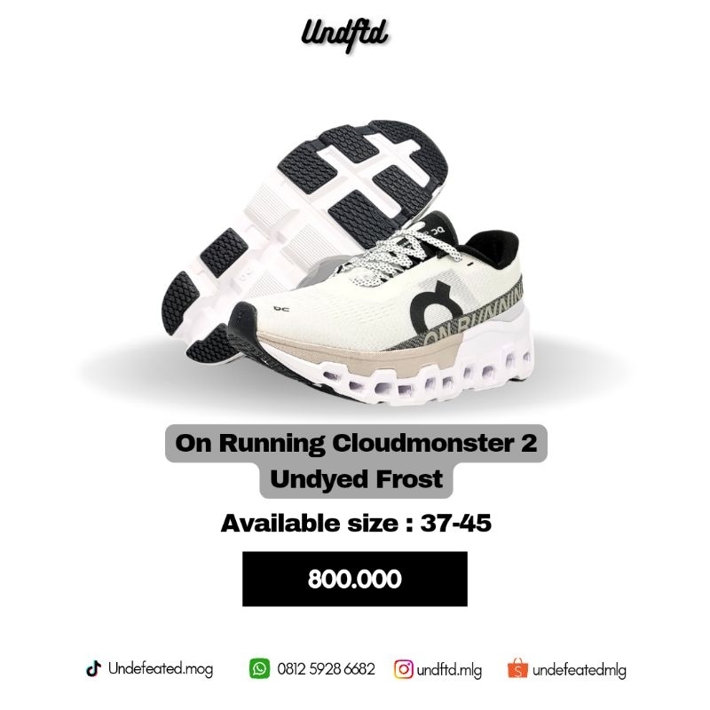 Jual UD On Running Cloudmonster 2 Undyed Frost | Shopee Indonesia