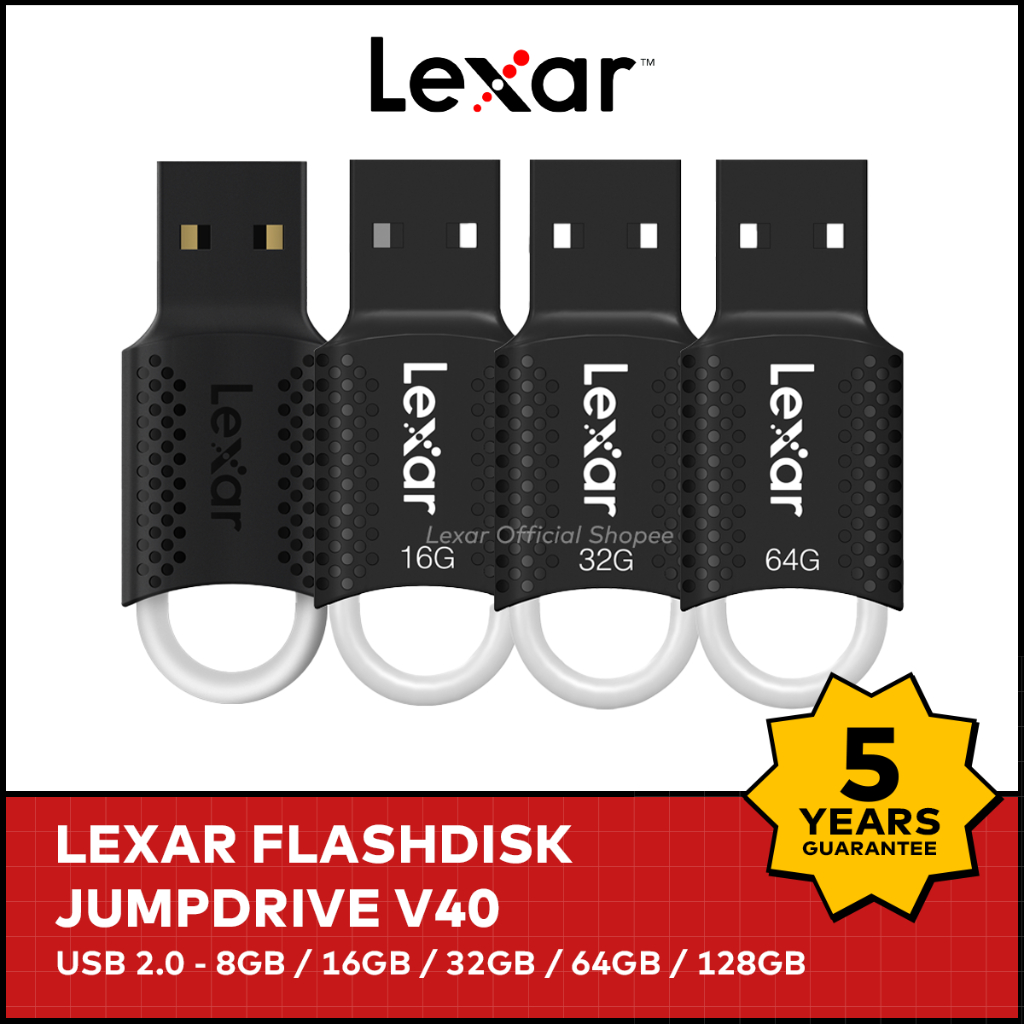 Jual Lexar V40 USB 2.0 JumpDrive 8GB / 16GB / 32GB / 64GB / 128GB Flashdisk / Flash Drive ...