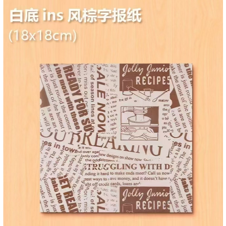 Jual 50lembar (18cm x 18 cm )wax paper baking paper motif kertas roti ...