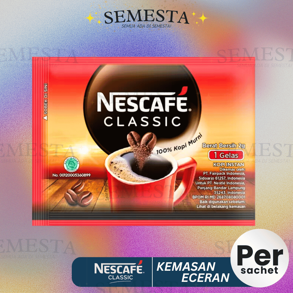 Jual Nescafe Classic Sachet 2gr - Kopi robusta murni 100% - Kemasan ...