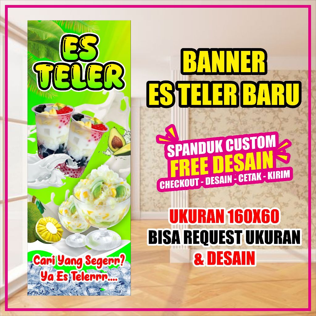 Jual Spanduk/Banner/Backdrop Jualan Minuman Es Teler Seger Ukuran ...