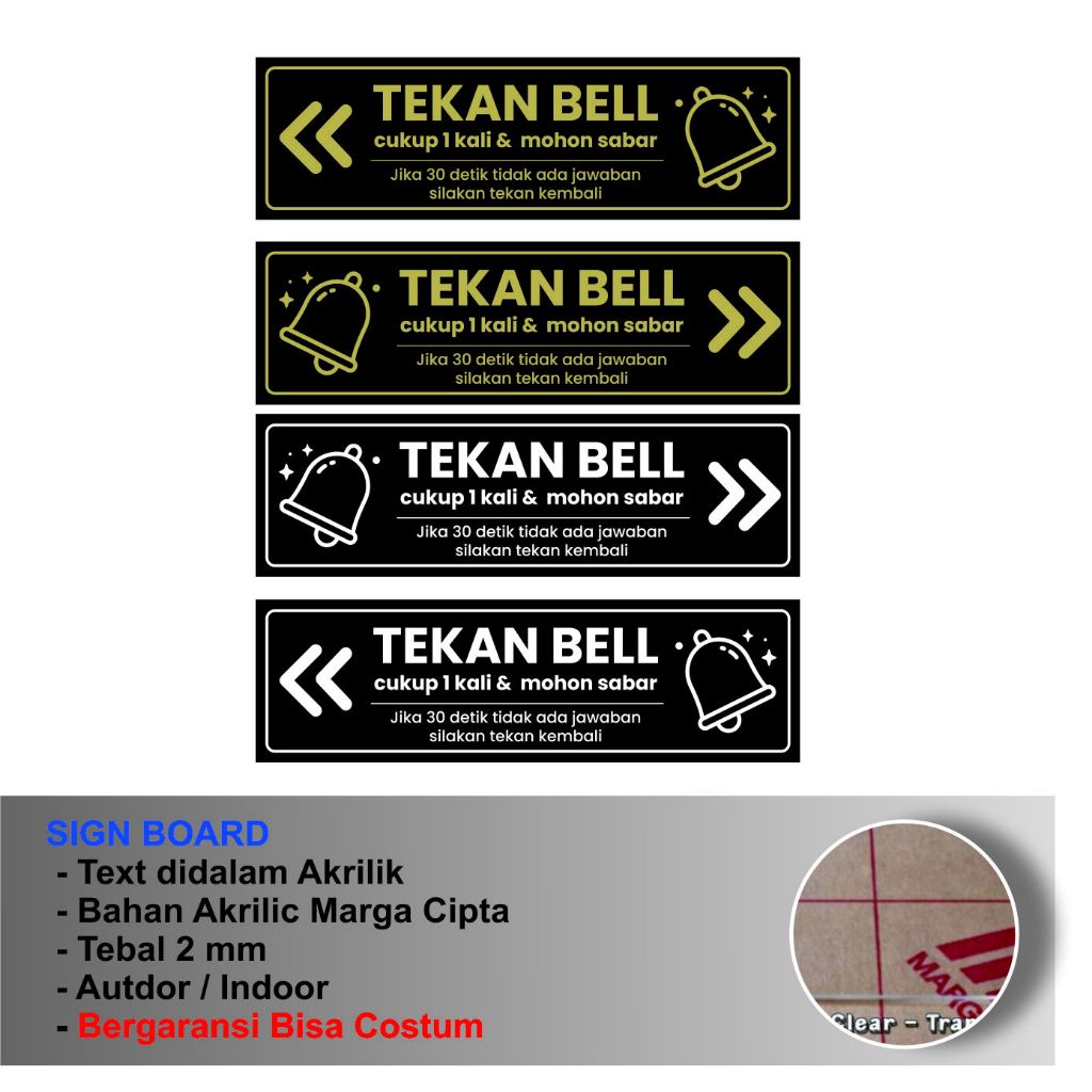 Jual AKRILIK TEKAN BELL HARAP MENUNGGU BAHAN STIKER DAN ACRYLIC ...
