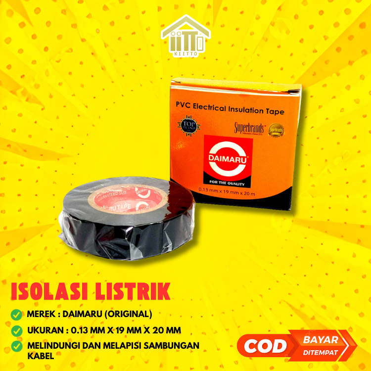 Jual ISOLASI LISTRIK DAIMARU / ISOLASI HITAM DAIMARU 0.7 INCH / ISOLASI ...
