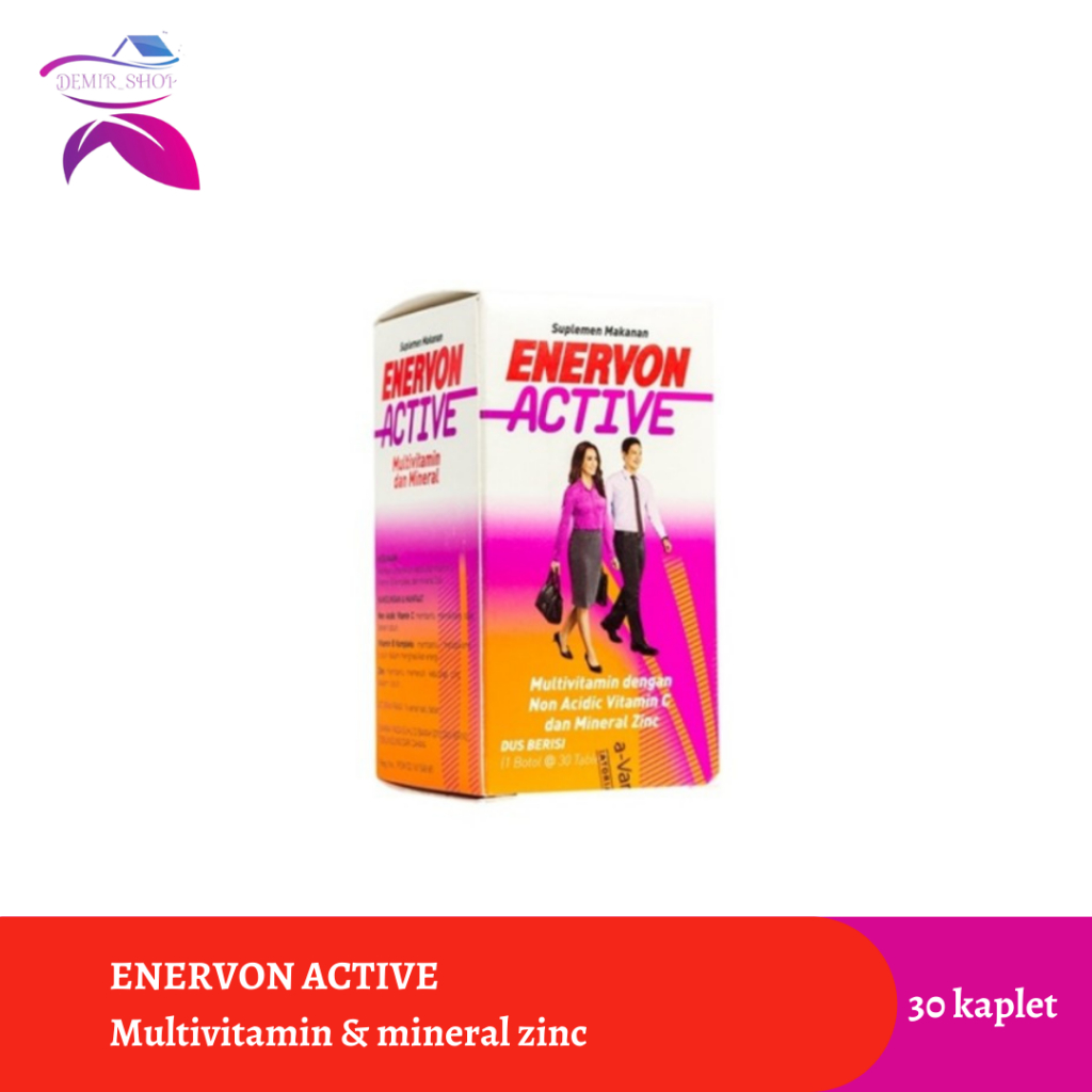 Jual Enervon Active Botol 30 Tablet Multivitamin dan Mineral Zinc ...