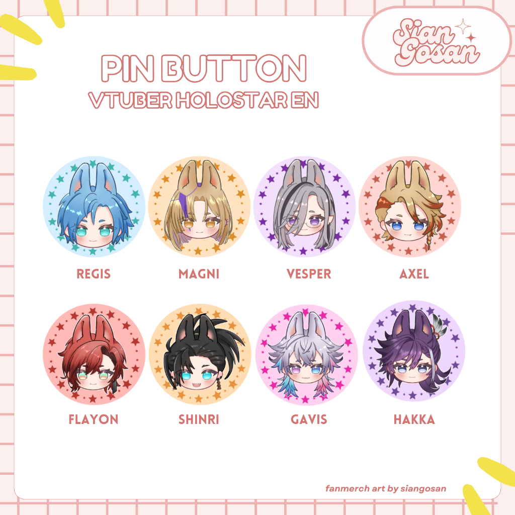 Jual HOLOSTAR EN Vtuber Pin Button Glitter Fanmerch | Shopee Indonesia