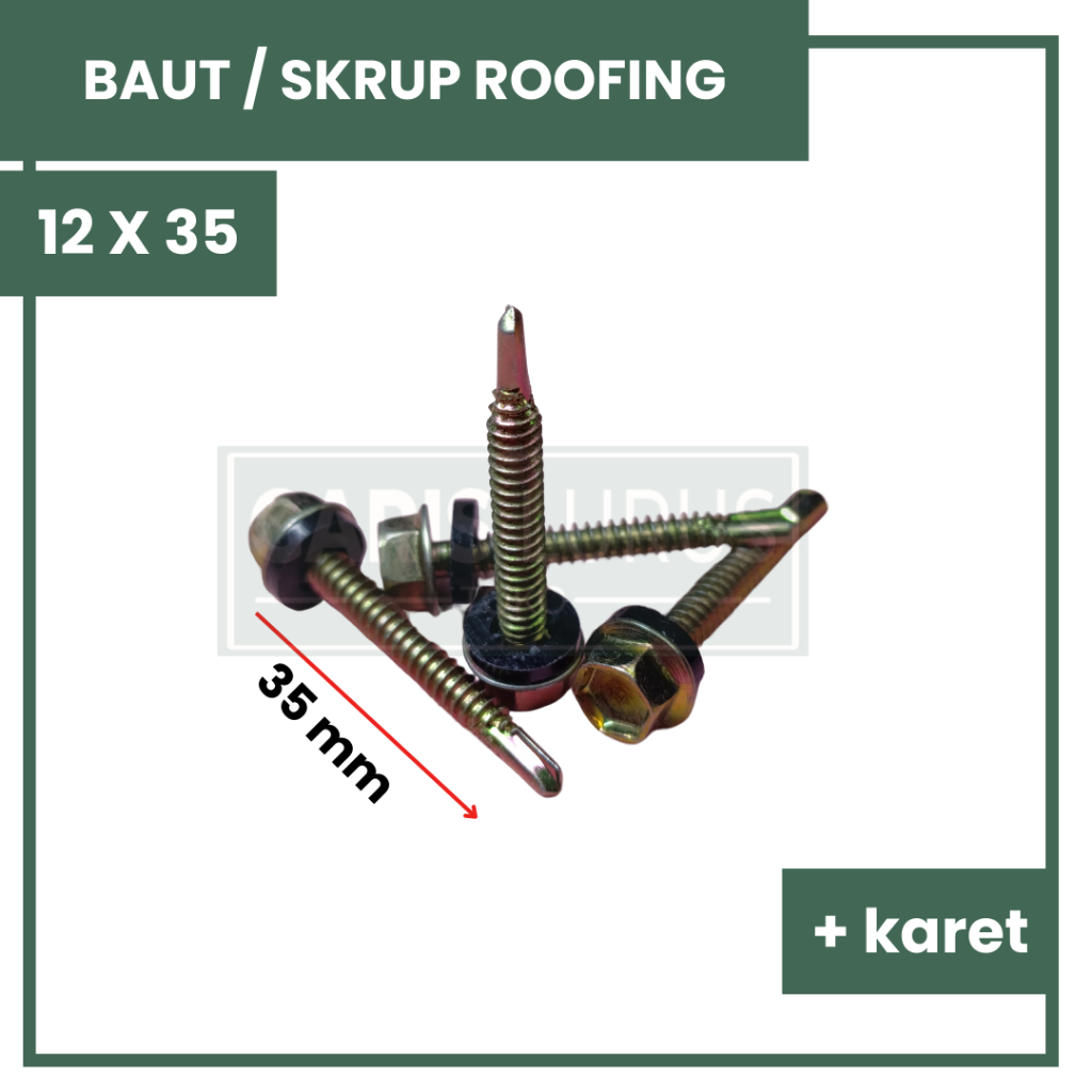 Jual SKRUP | SEKRUP | BAUT ROOFING | KARET | 12X35 | KUNING | BAJA ...
