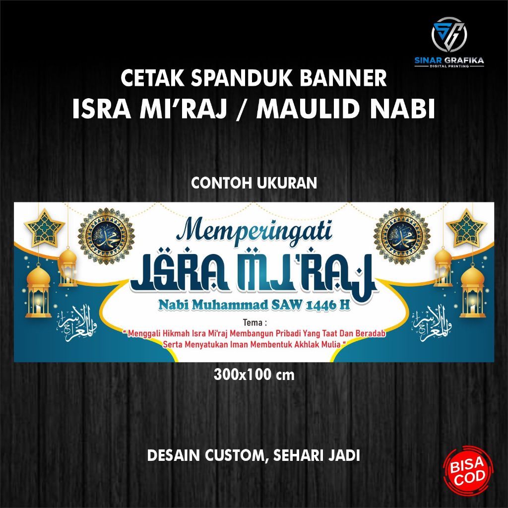 Jual Banner / Spanduk Peringatan Isra Miraj Nabi Muhammad SAW | Shopee ...