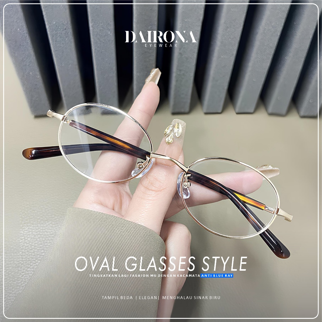 Jual Dairona Eyewear Kacamata Frame Minus Anti Radiasi Bluecromic ...