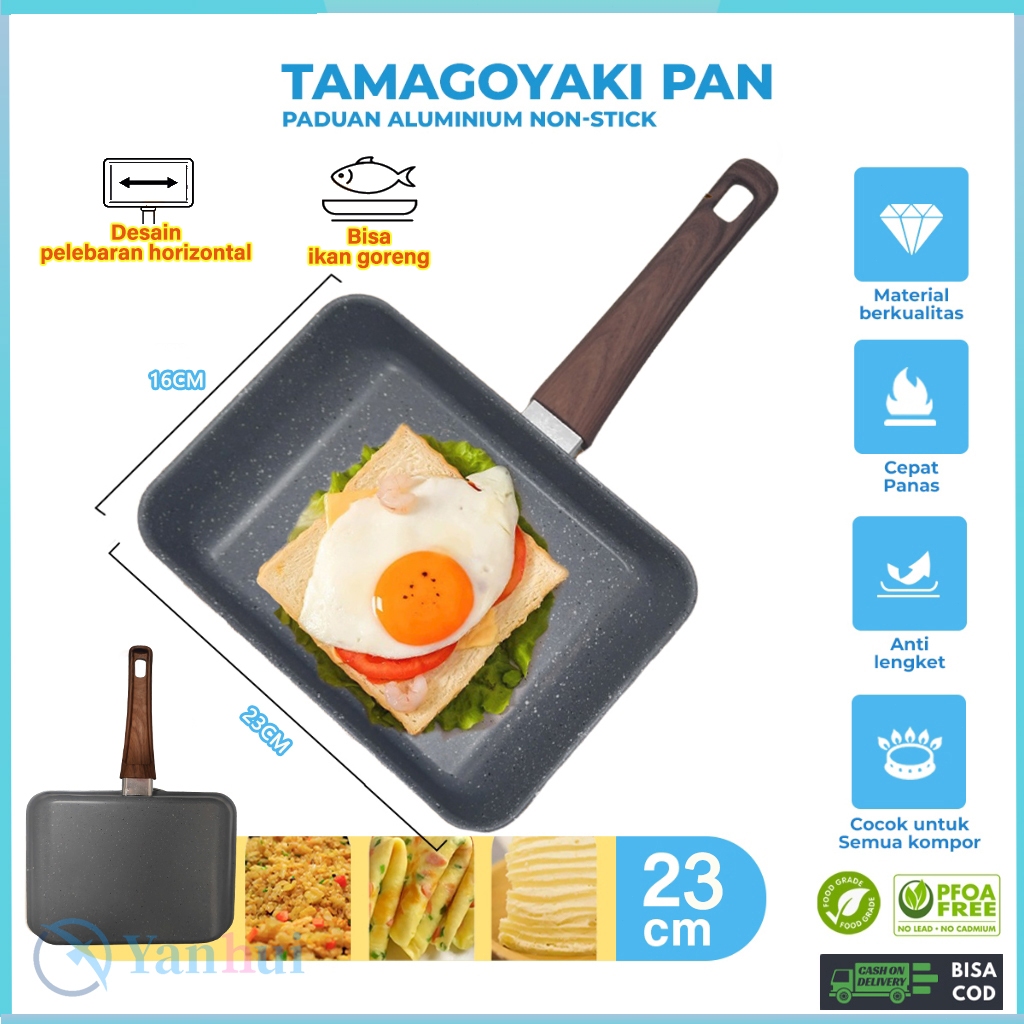 Jual Tamagoyaki pan penggorengan telur anti lengket omelette Anti ...