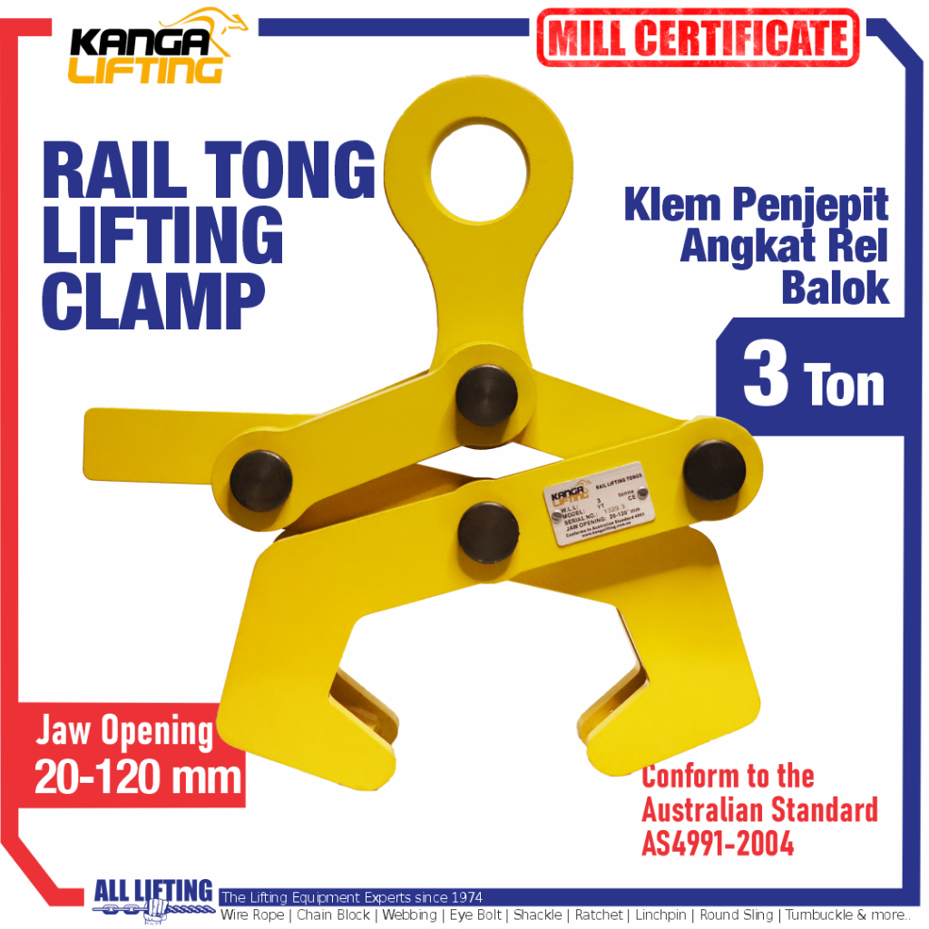 Jual KANGA LIFTING Rail Tong Lifting Clamp 3 Ton Klem Penjepit Angkat ...