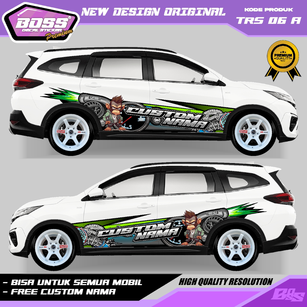 Jual TRS06-STICKER DECAL TERIOS PAJERO XPANDER FORTUNER-STIKER LIVERY MOBIL ERTIGA SWIFT SIGRA ...