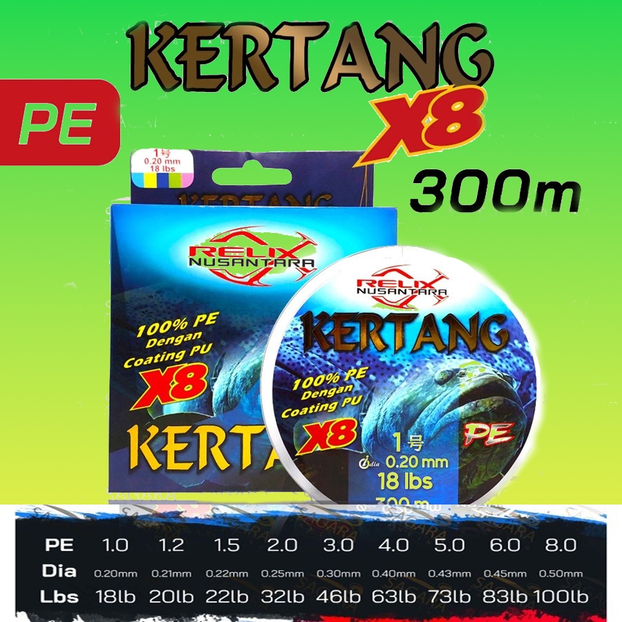 Jual KERTANG - Senar PE X8 200 300 Meter Senar Pancing Multi Colour Relix Nusantara | Shopee ...