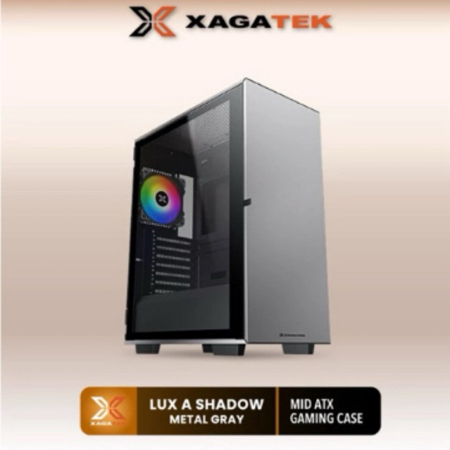 Jual Casing Gaming XAGATEK LUX A SHADOW Metal Gray ATX Free 1 Fan ...