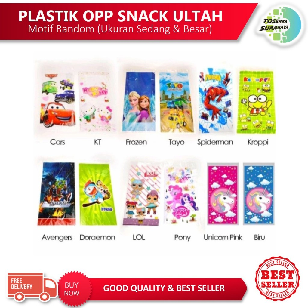 Jual Plastik OPP Snack Ultah Ukuran Sedang & Besar (RANDOM) | Shopee ...