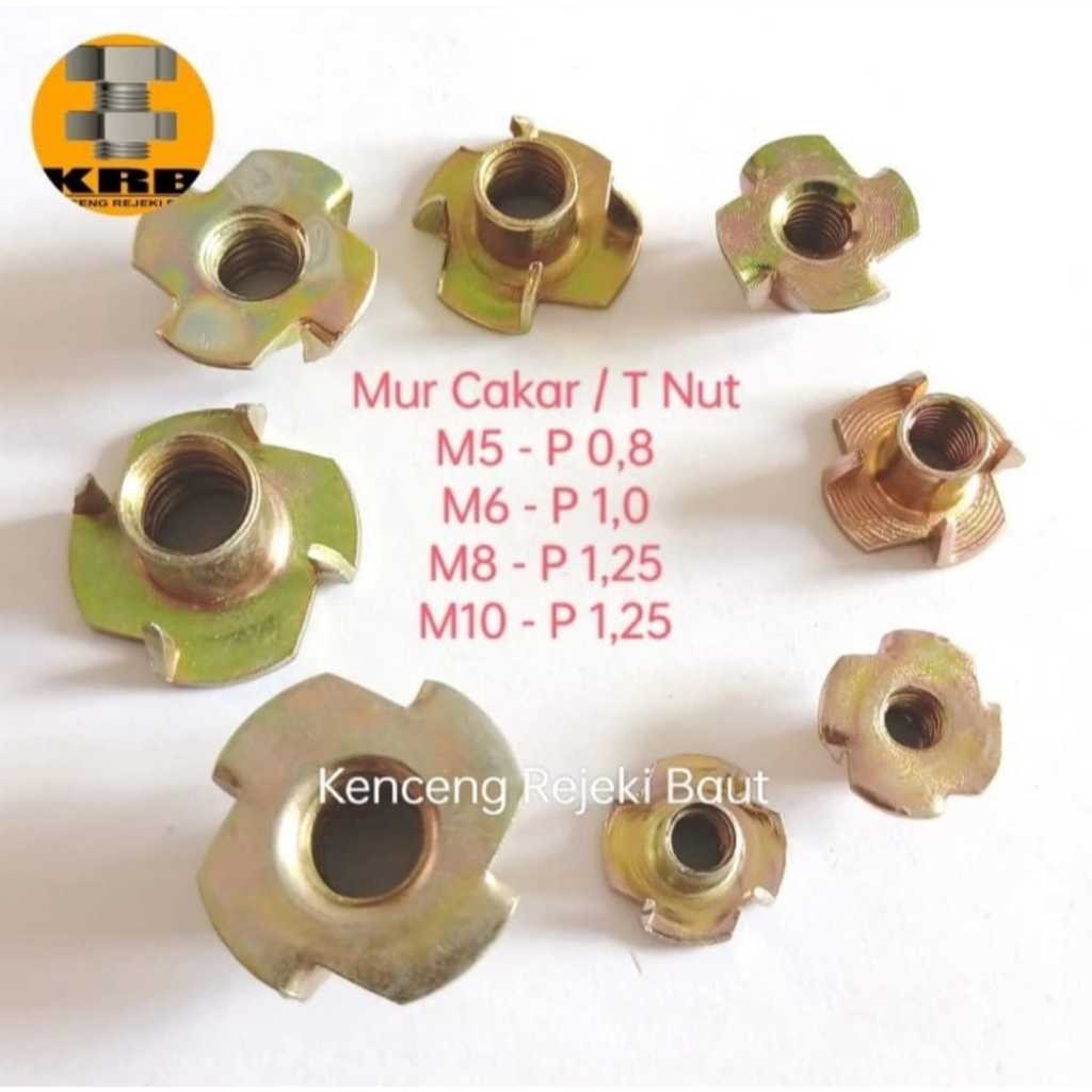 Jual Mur Cakar M5, M6, M8, M10 / Mur Speaker / Mur Tanam Kayu Furniture / T Nut M5, M6, M8, M10 ...