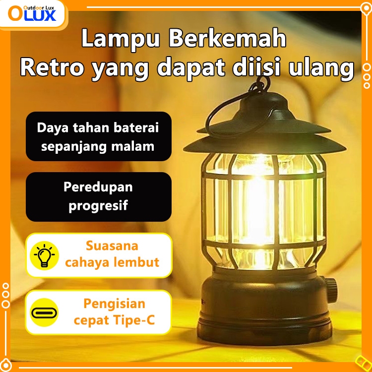 Jual OLUX Retro Lentera Lampu Camping Gantung Retro Model Petromax ...