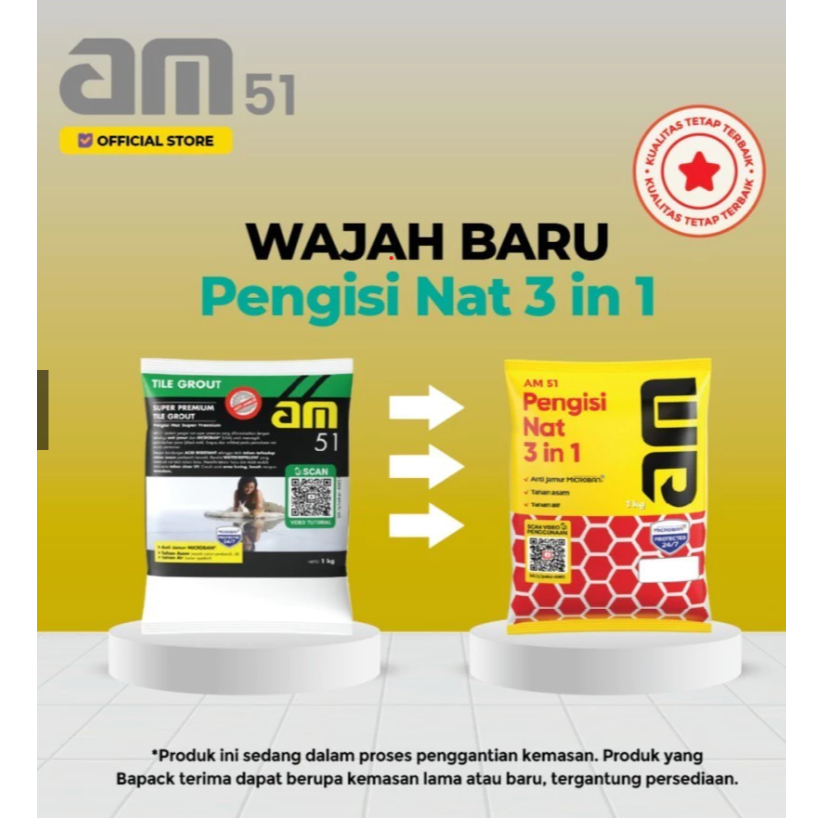 Jual Nat Keramik AM 51 AM51 | Pengisi Nat | Tile Grout 3 in 1 Anti ...