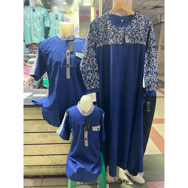 Jual sarimbit warna biru bca set keluarga couple keluarga | Shopee ...