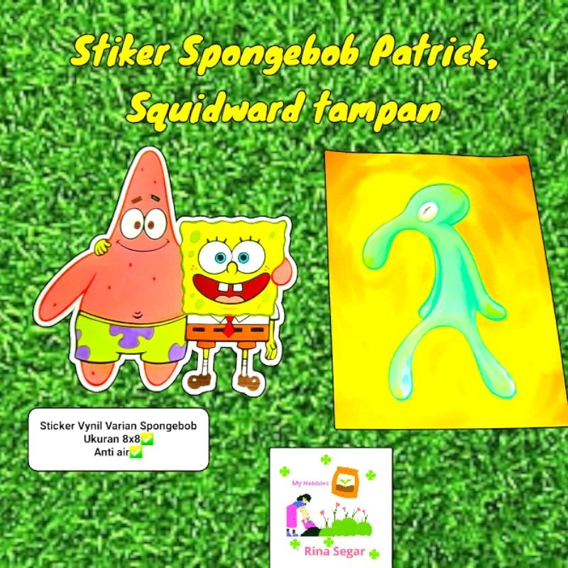 Jual Stiker Vynil Spongebob Patrick Lukisan Squidward Tampan Bisa ...